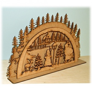 3D Christmas Forest MDF Wood Scene for seasonal arts and crafts